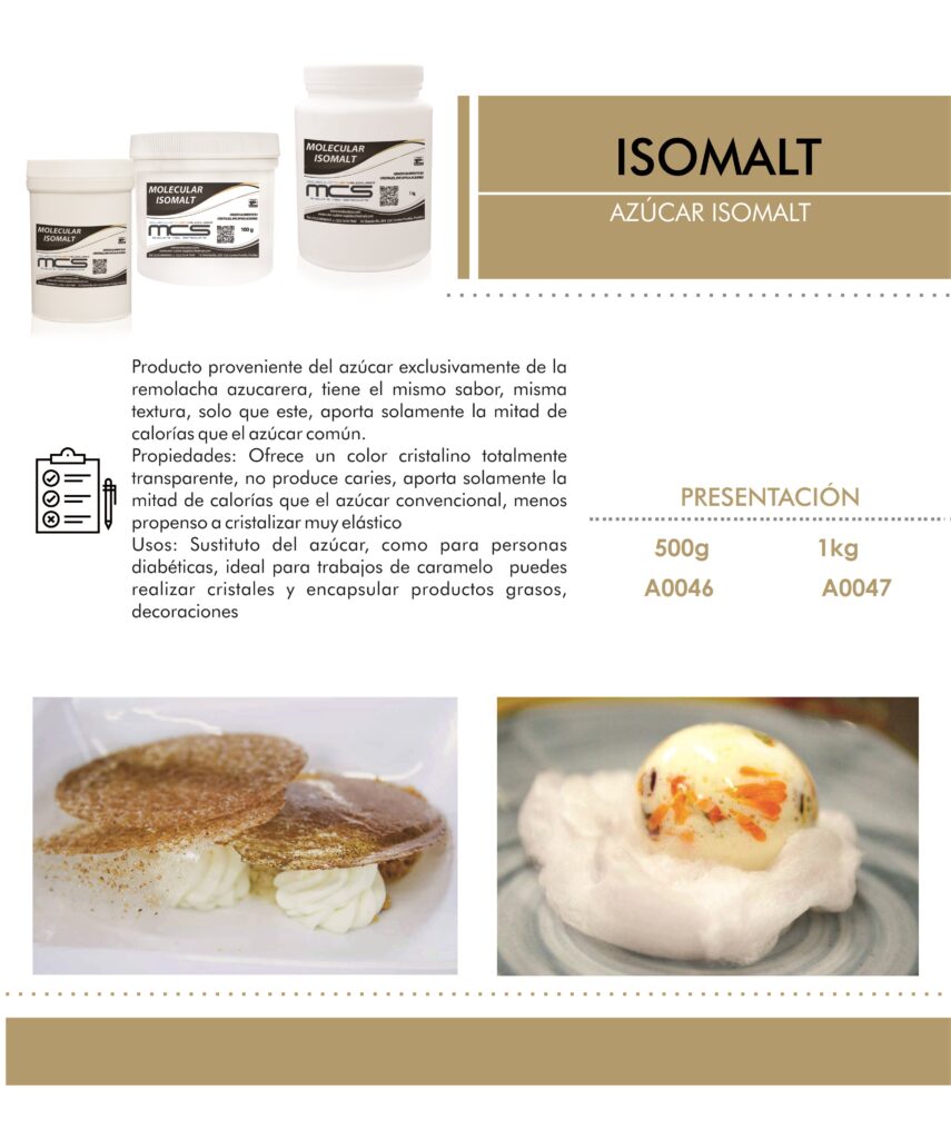 MOLECULAR ISOMALT (AZUCAR ISOMALT) - Venta de productos para cocina ...